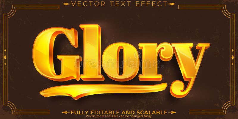 Glory Golden Text Effect, Editable Luxury and Rich Text Style Stock ...