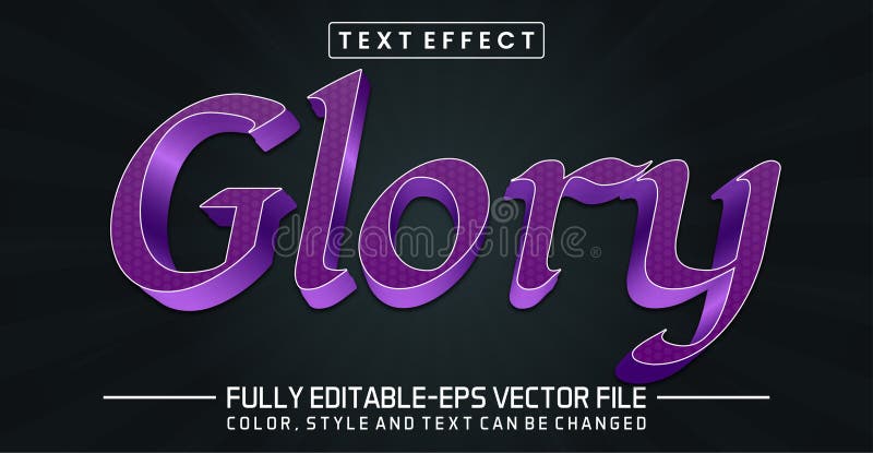 Glory Purple Font Text Effect Editable Stock Vector - Illustration of ...