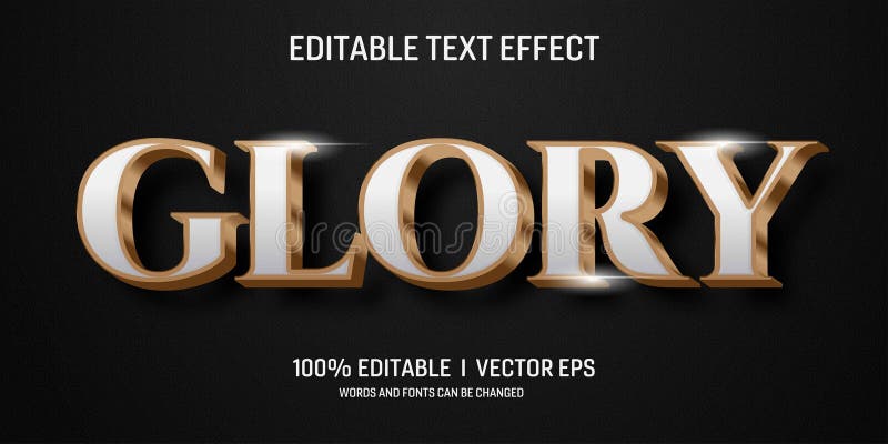 Editable Glory Vector 3d Text Effect with Modern Style Design Stock ...