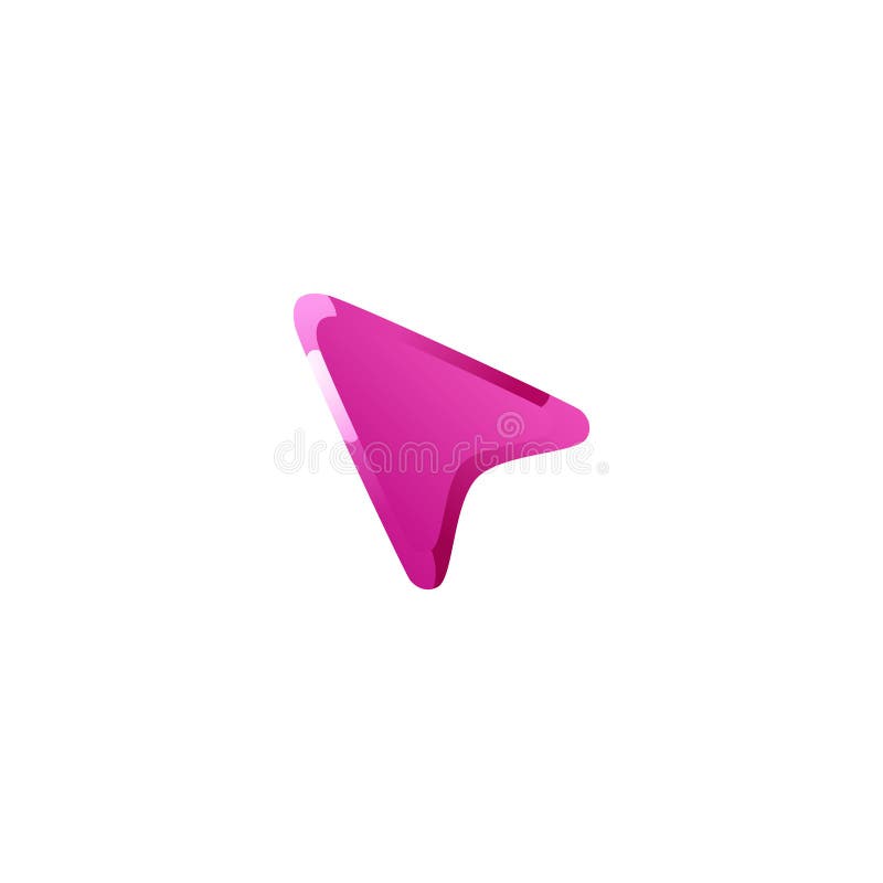 Gloss Shiny Pink Arrow, Flat Vector Illustration, Isolated Game Item ...