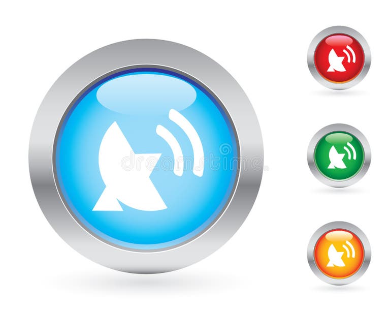 Glossy antenna button set stock vector. Illustration of info - 6917951