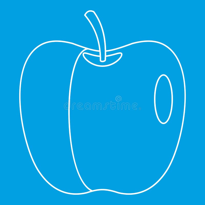 Glossy Apple Icon, Outline Style Stock Vector - Illustration of natural ...