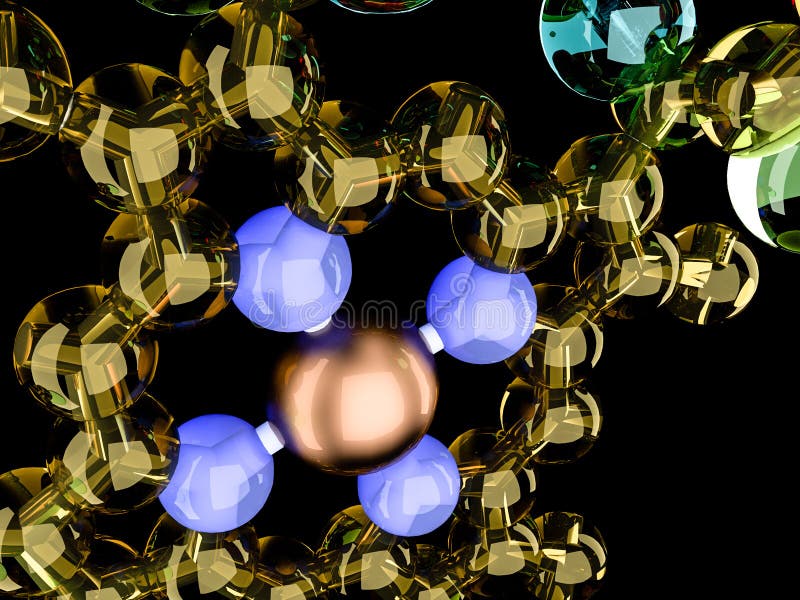 Glossy atom structure stock illustration. Illustration of laboratory ...