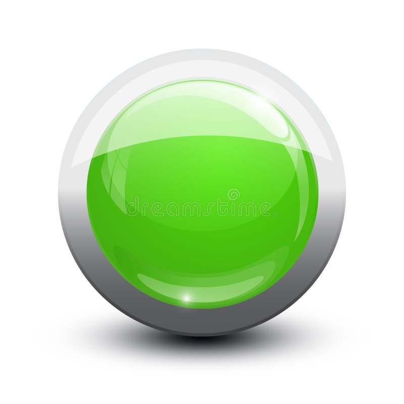 Glossy Badge Button Green Icon Colored Isolated Stock Vector ...