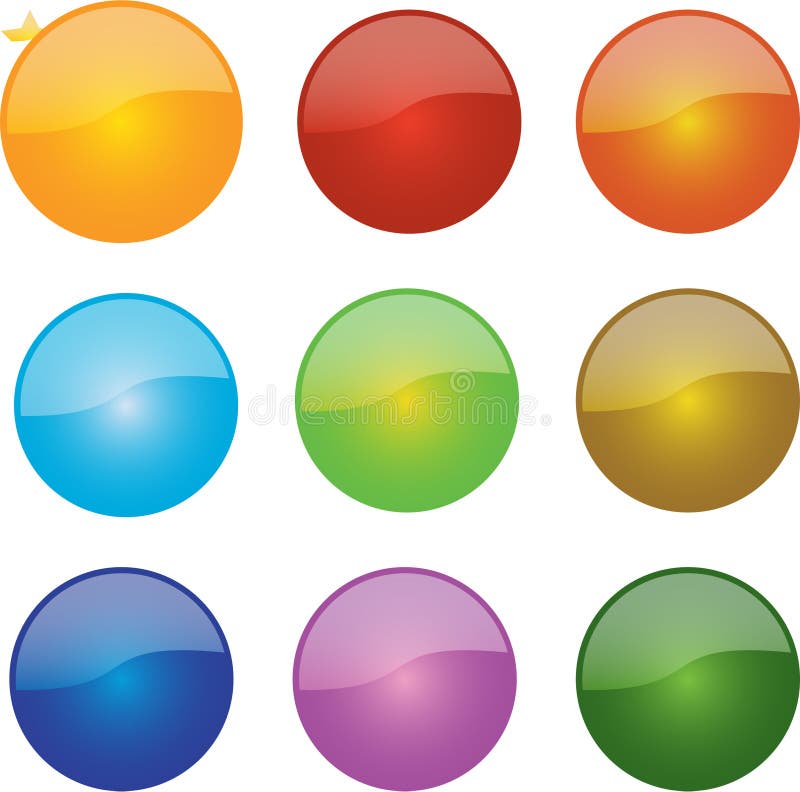 Coloured Glass Ball/web Button Stock Vector - Illustration of glare ...