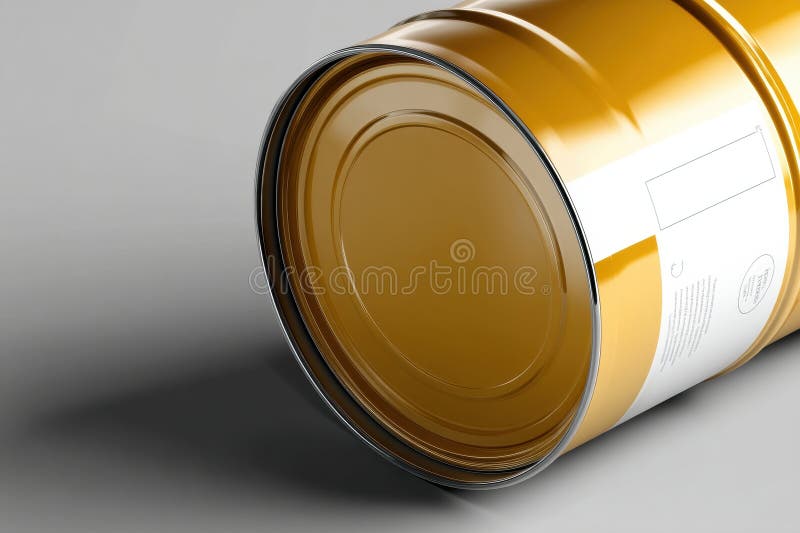 Glossy Barrel with Clean Label Mockup Casting Shadows on a Smooth ...