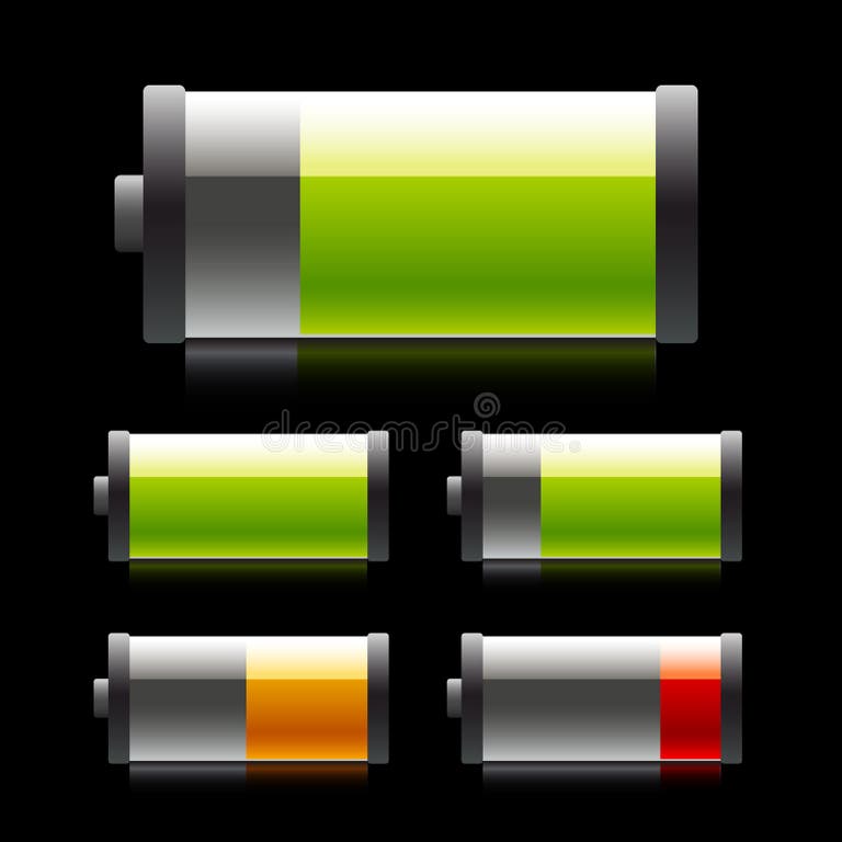 Black Glossy Battery Level Icons Stock Illustrations – 57 Black Glossy ...