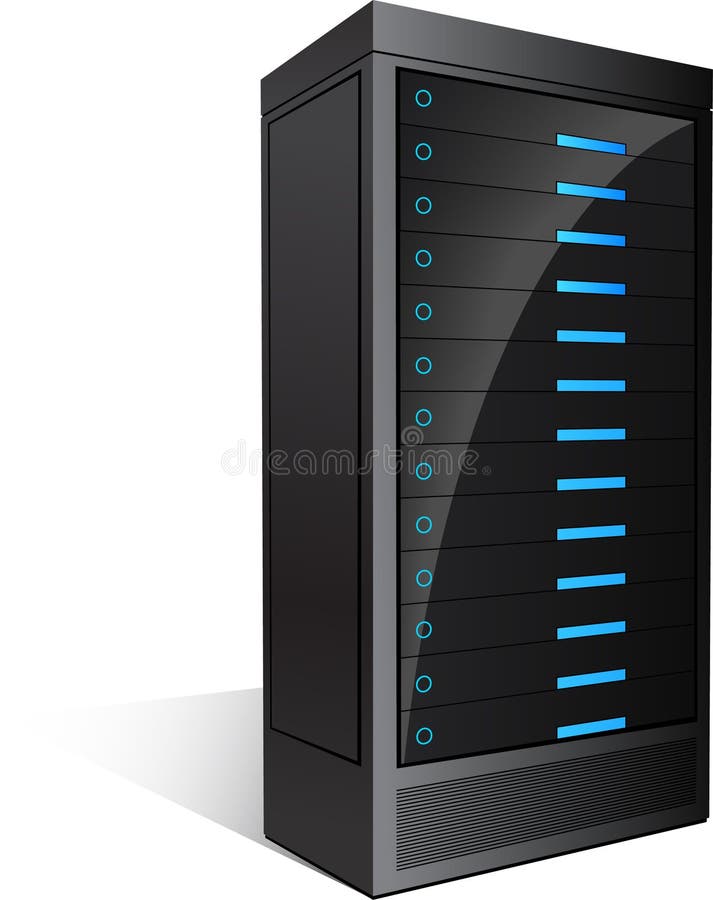 Black servers in group stock illustration. Illustration of design - 593972