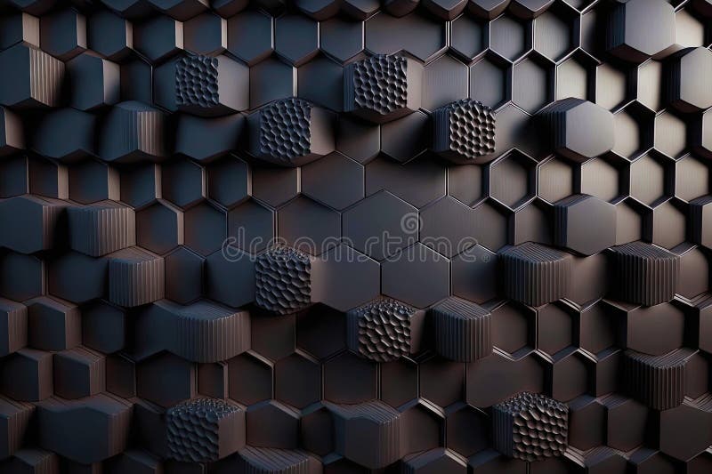 Glossy Black 3D Render Abstract Geometric Background in Form of ...