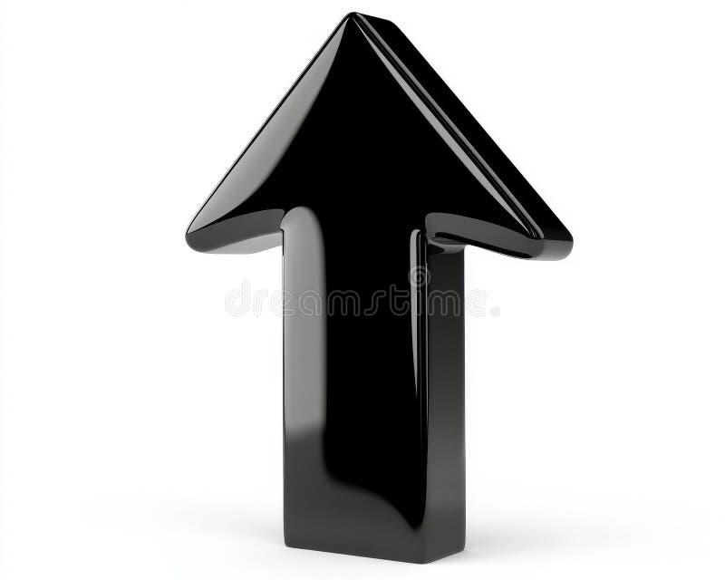 A Glossy Black Double Arrow in 3D Points in Opposite Directions Stock ...