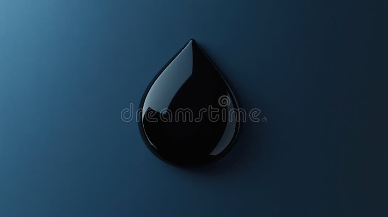 Black Liquid Drop on a Smooth Dark Background Reflecting Light Under ...