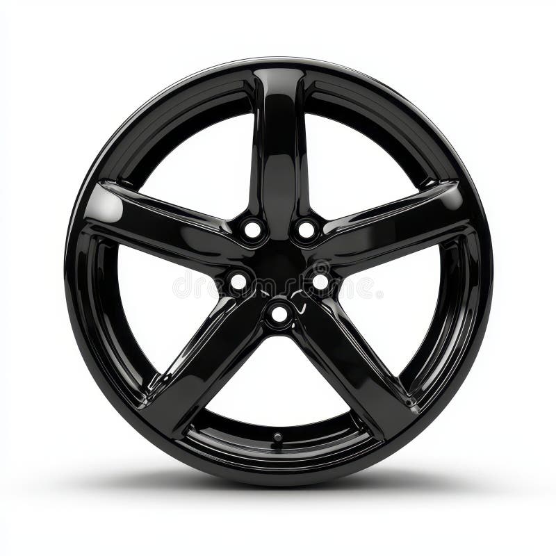 Black Glossy Alloy Wheel Stock Illustrations – 332 Black Glossy Alloy ...