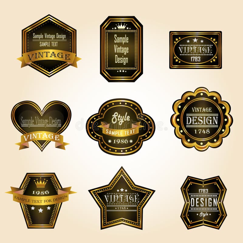 Vintage and Retro Badges Design with Sample Text ( Stock Vector ...