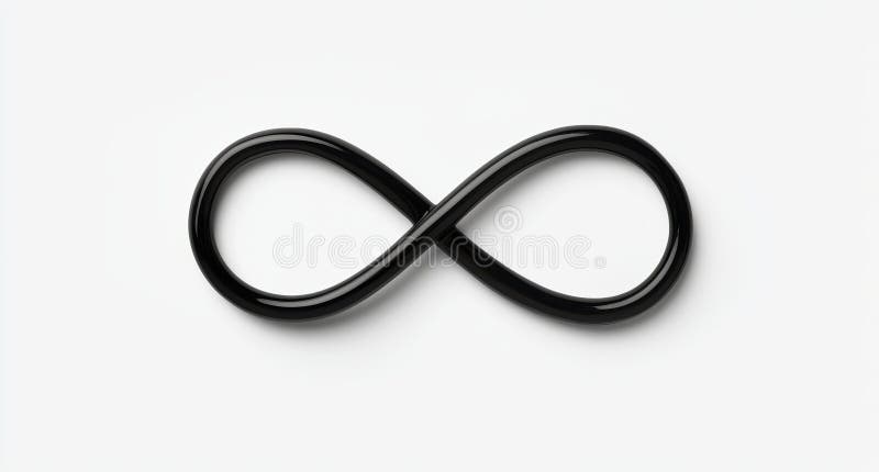 A Glossy Black Infinity Symbol on a White Background. Stock ...