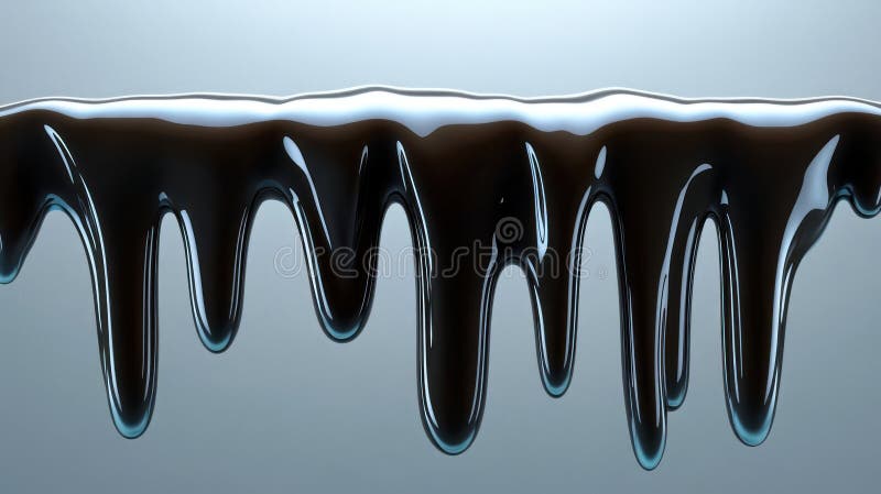 A Glossy, Black Liquid Dripping Down, Creating a Fluid and Dynamic ...