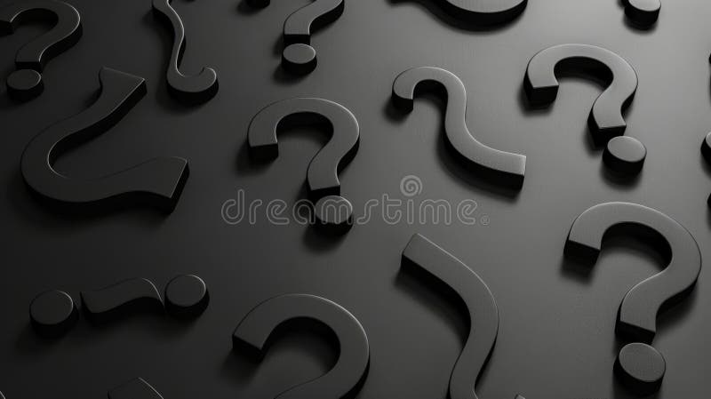 The Black Question Marks.AI Generated Image Stock Photo - Image of ...