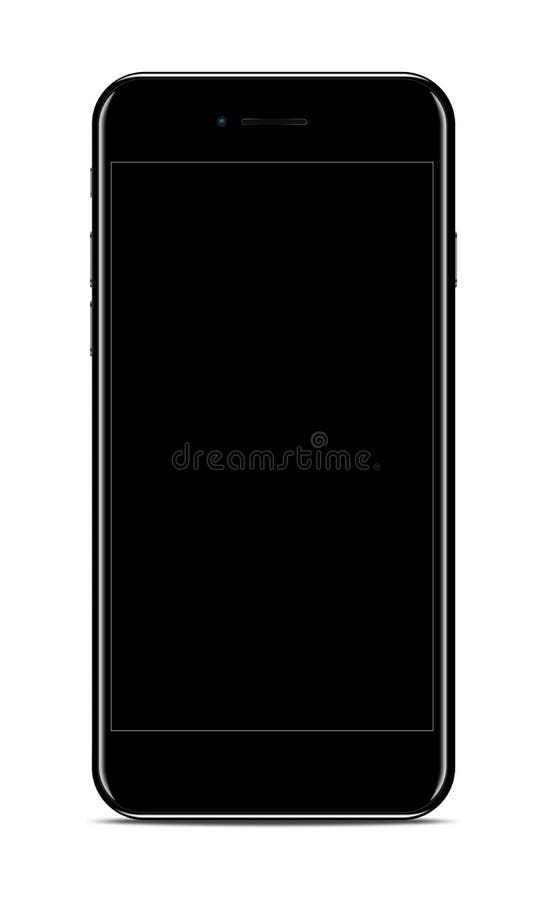 Glossy Black Smartphone on White Stock Image - Image of glossy ...
