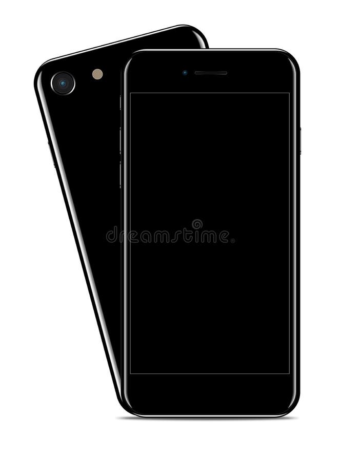 Glossy Black Smartphone on White Stock Photo - Image of device ...