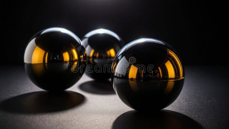 Glossy Black Spheres with Reflections, Creating a Sophisticated and ...