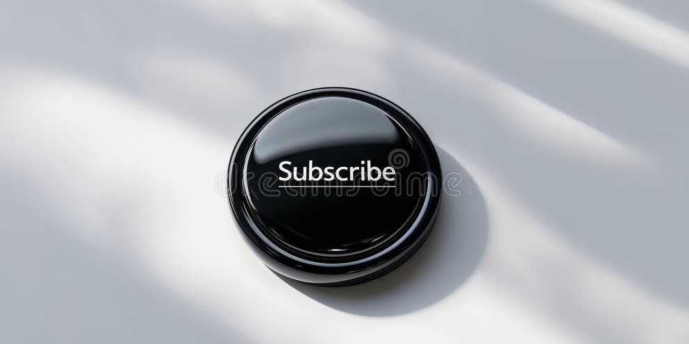 A Glossy Black Subscribe Button with White Font on it. Stock Photo ...