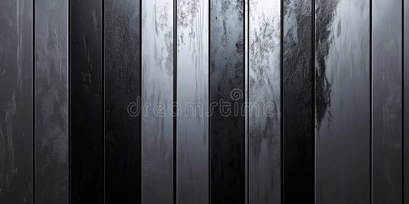 Glossy Black Vertical Panels with Textured Surface and Reflections ...