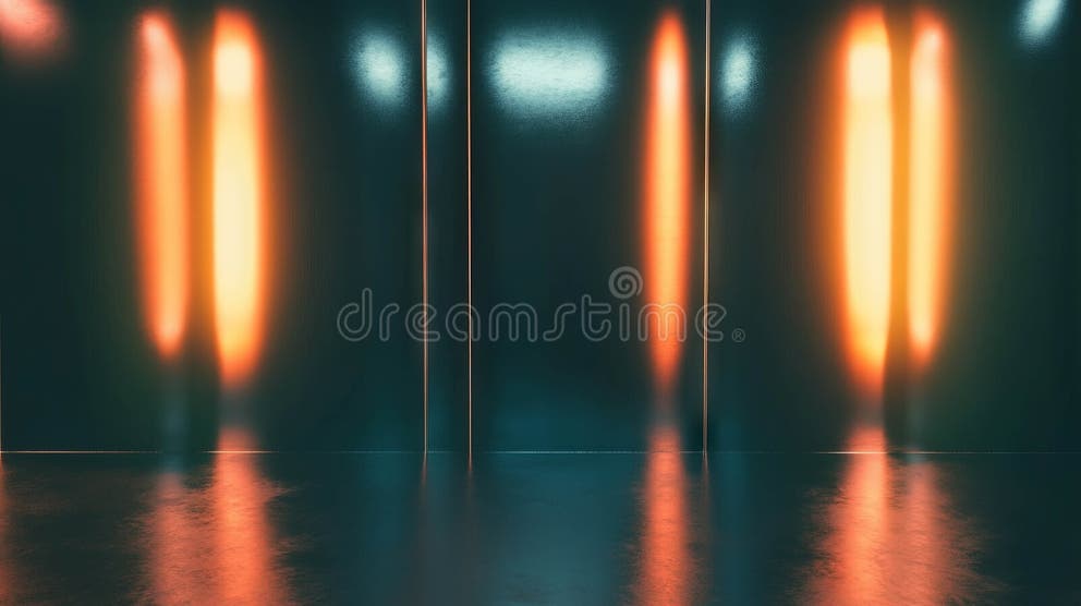 Glossy Black Wall with Bright Light Reflection for Modern Design and ...