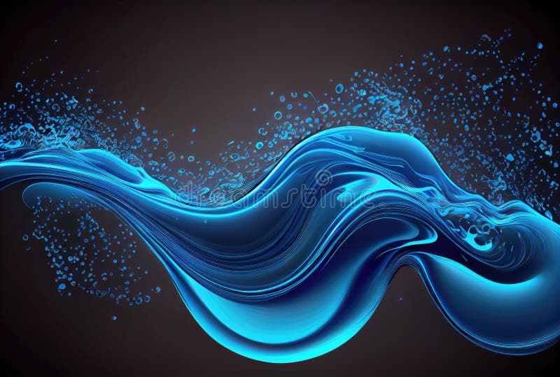 Glossy Blue Abstract Liquid Background. Creative Art and Wallpaper ...