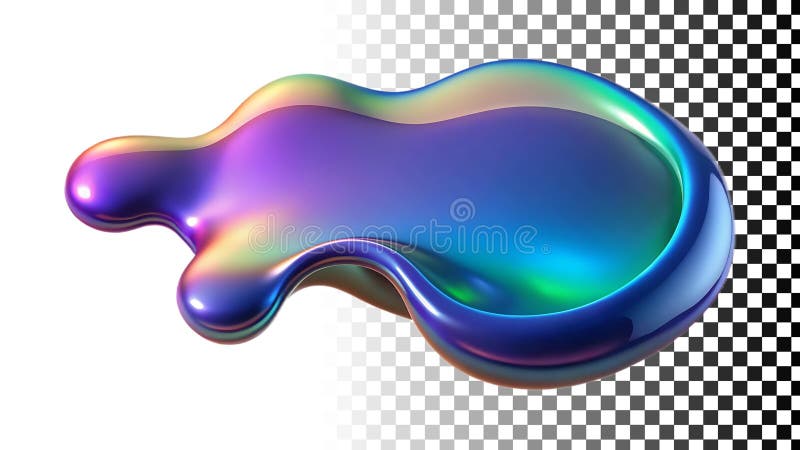 Glossy Blue Blob, Liquid Shape, Abstract Form, Fluid Design, Smooth ...