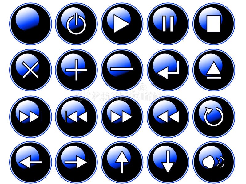 Blue web buttons long stock vector. Illustration of click - 9724706