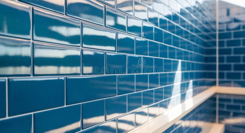 Glossy Blue Ceramic Tile Wall Background Shiny Blue Tiles with ...