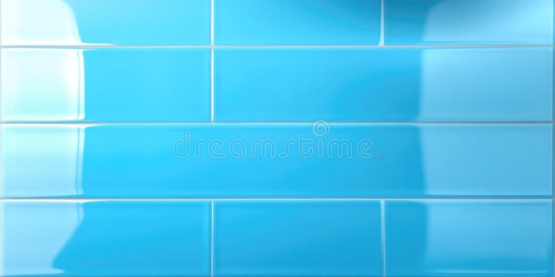 Glossy Blue Ceramic Tiles with Reflective Surface in Grid Pattern Stock ...