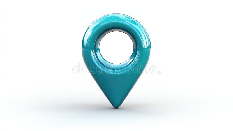 Glossy Blue 3d Navigation Pin on White Background Stock Illustration ...