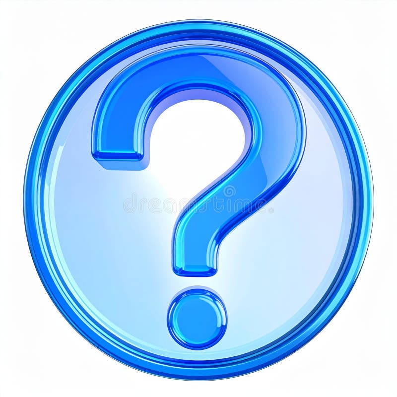 Glossy Blue 3D Question Mark in a Circle Stock Illustration ...