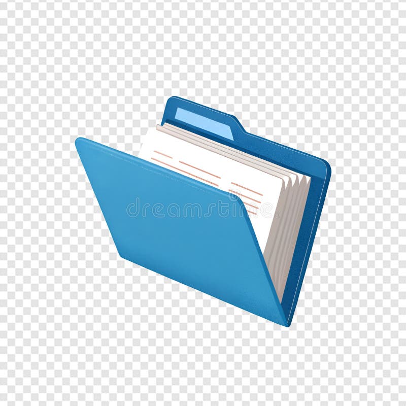 Glossy Blue Folder Icon Set Isolated on Transparent Background Stock ...