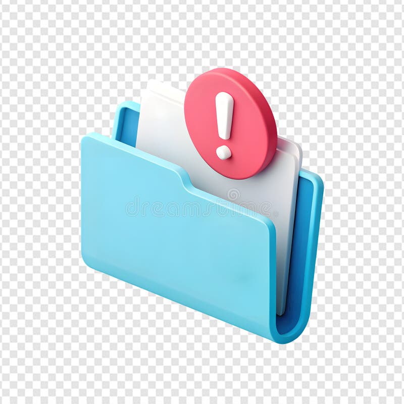 Glossy Blue Folder Icon Isolated on Transparent Background Stock ...