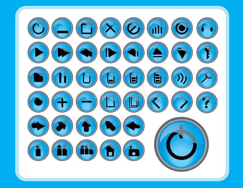 Web icons: dark blue 1 stock vector. Illustration of link - 680256