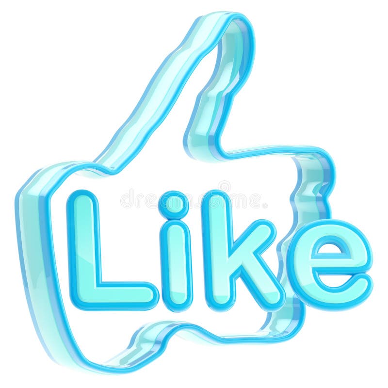 Glossy Blue Like Icon Isolated Stock Illustration - Illustration of ...