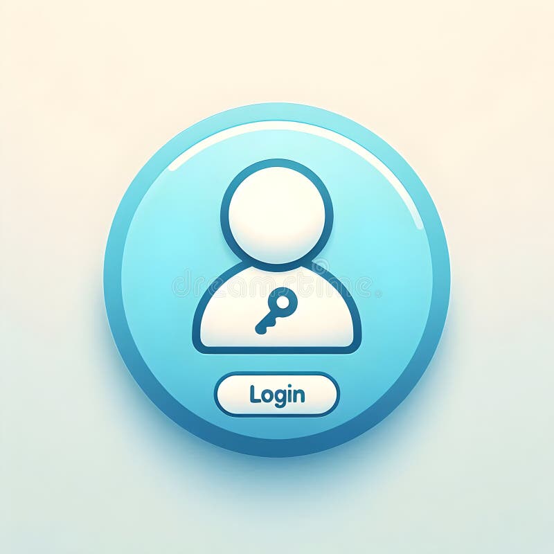 Login Button Showing User Profile and Key Indicating Secure Access Stock Illustration ...