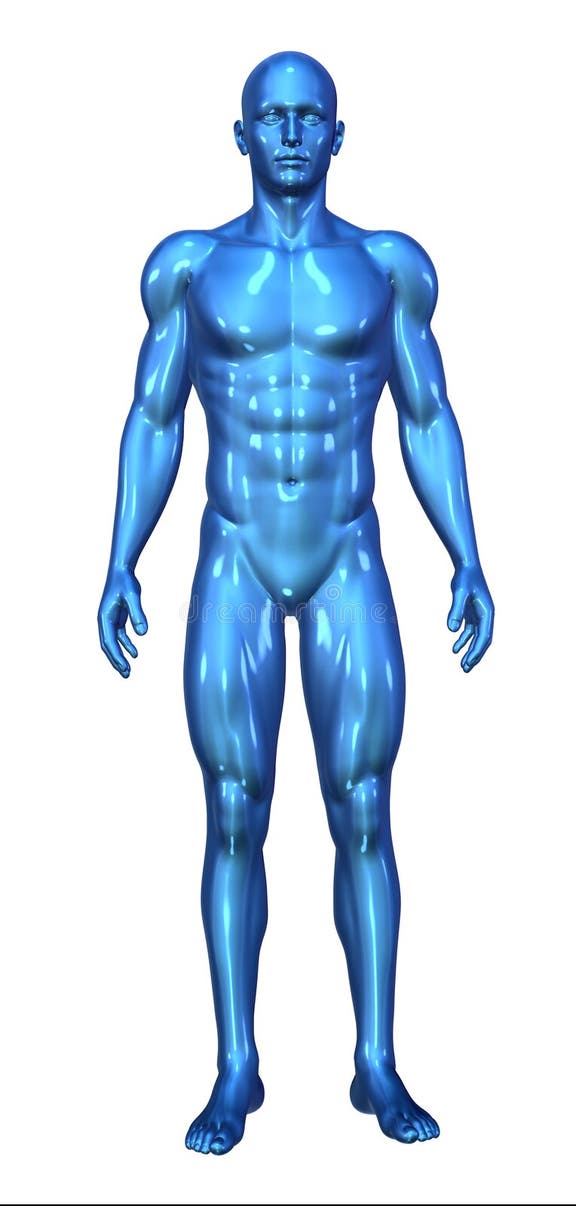 Glossy Blue Man Standing stock illustration. Illustration of fitness ...