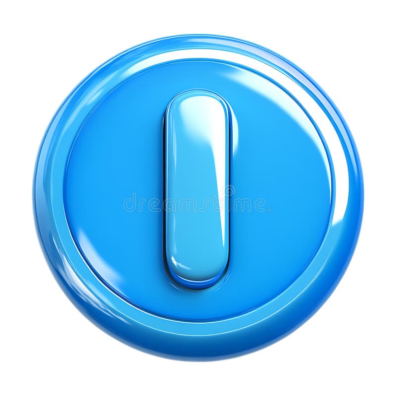 Glossy Blue on Off Switch Button 3D Render Power Icon on Transparent ...