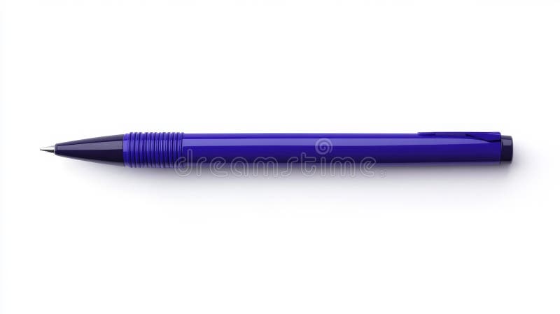 Glossy Blue Pen on White Background Generative AI Stock Illustration ...