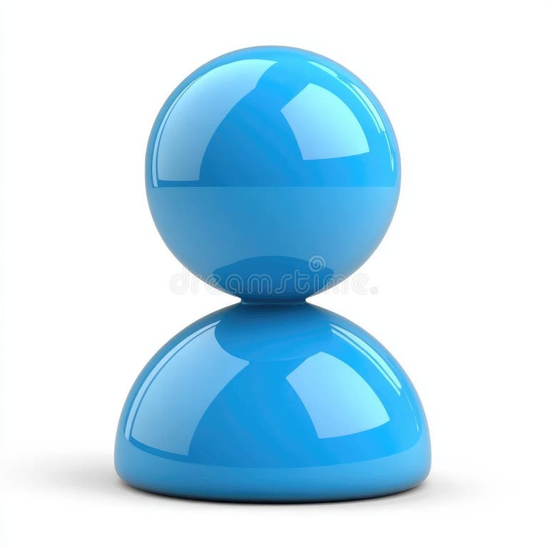 Abstract 3D Blue Glossy User Icon, Profile Symbol for Web Design Stock ...