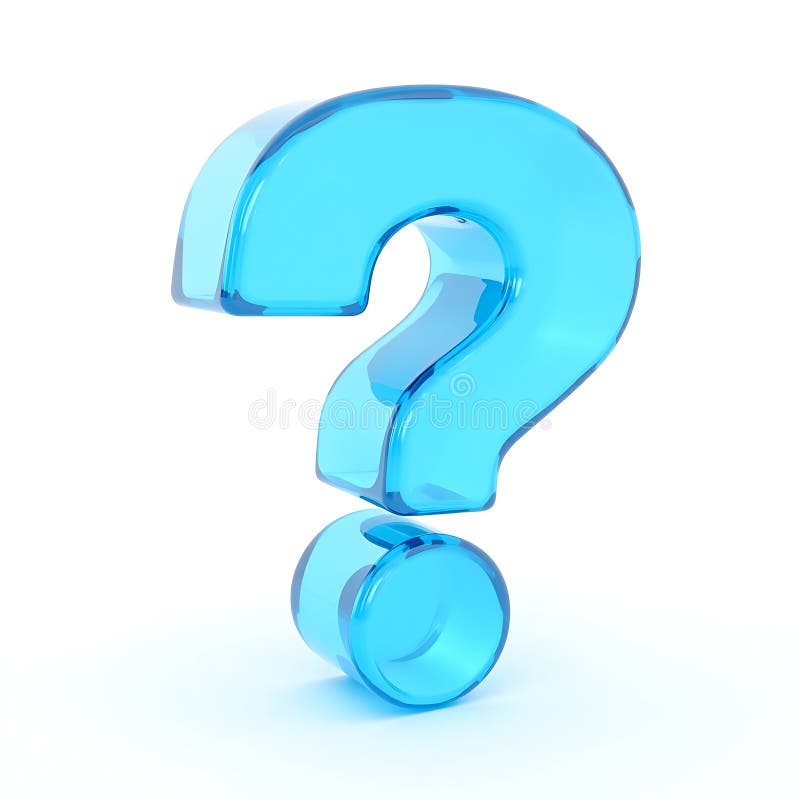 Glossy Blue Question Mark 3D Render White Stock Illustration ...