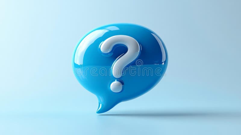 Glossy Blue Question Mark Icon in White Speech Bubble Stock ...