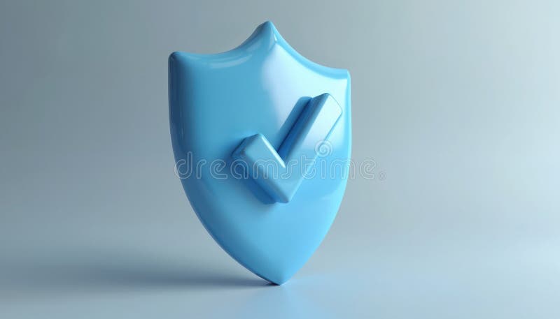 Glossy Blue Shield with Checkmark Security, Trust. Protection Design ...