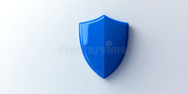 Glossy Blue Shield Icon Security Protection Safety Concept Stock ...