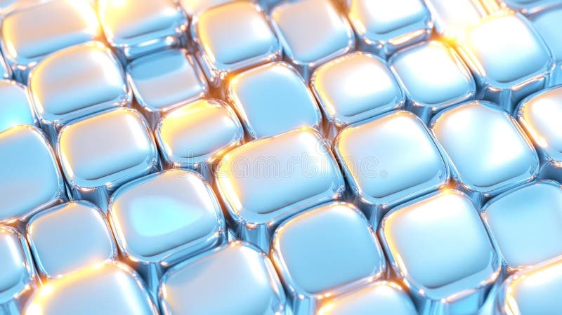 Glossy Blue Shiny 3D Square Tiles Pattern with Bright Reflection Stock ...