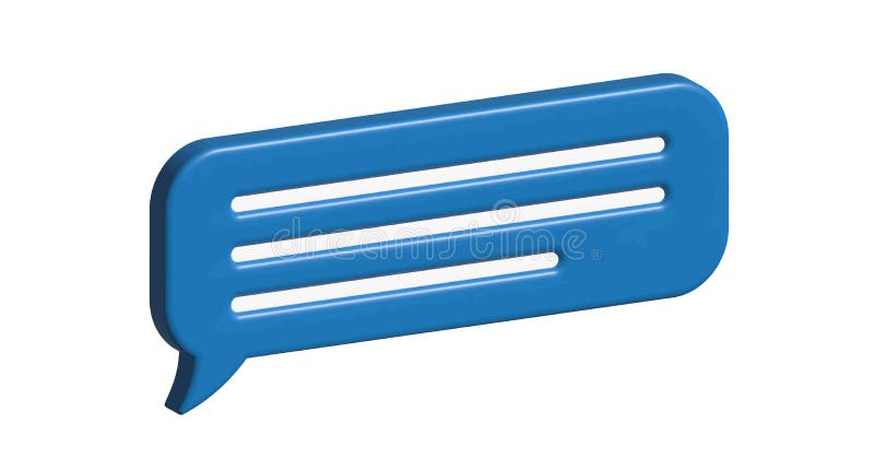 Glossy Blue Speech Bubble, Dialogue, Messenger Shape. 3D Render Vector ...