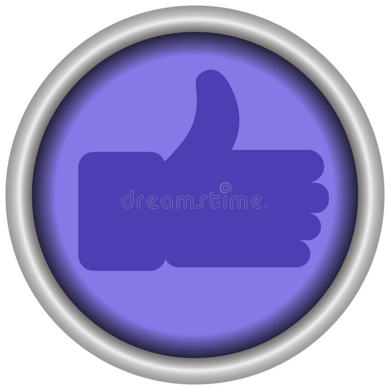 Glossy Blue Thumbs-up Like Button Icon of a Set. Vector Stock Vector ...