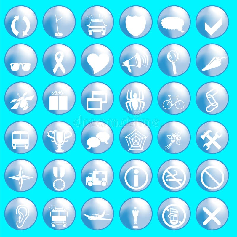 Glossy Blue Vector Icons Picture. Image: 6034979